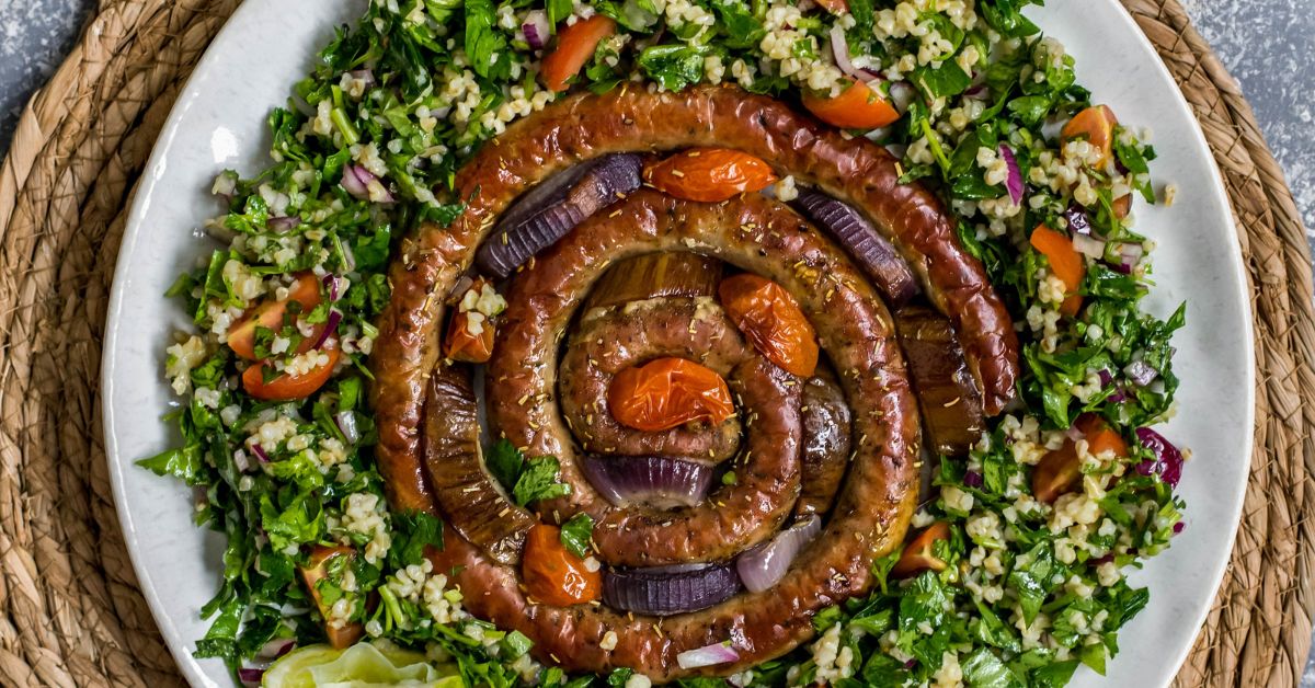 Печено карначе и салата Табуле - Рецепта от Таня Донева