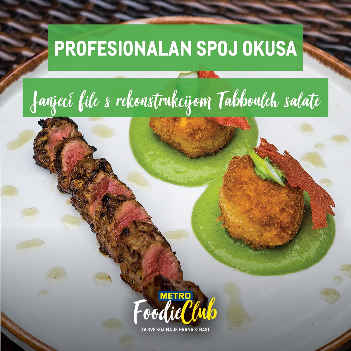 Juneci file s rekonstrukcijom Tabbouleh salate