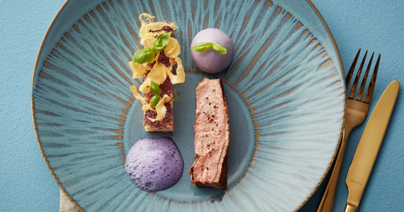 Gebakken Veluwse eendenborst met lolly van eendenlever